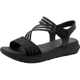Jana Damen Sandalette mit Perforation schwarz Gr&ouml;&szlig;e 37