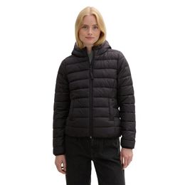 Tom Tailor Denim Damen Tom Tailor Denim Steppjacke mit Kapuze mit Kapuze schwarz S (36)