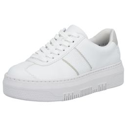 Rieker Damen Plateausneaker , Schn&uuml;rschuh, Halbschuh, Freizeitschuh mit gepolstertem Schaftrand silber 40