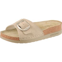 Damen Pantolette mit weicher Polsterung beige, Gr&ouml;&szlig;e 42