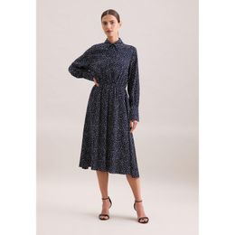 Seidensticker Damen Seidensticker Sommerkleid 1/1 Kragen Druck blau S(36), Normalgr&ouml;&szlig;en