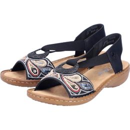 Damen Sandalette aus Lederimitat, von Rieker schwarz Gr&ouml;&szlig;e 39