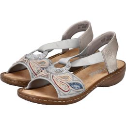 Damen Sandalette aus Lederimitat, von Rieker hellgrau Gr&ouml;&szlig;e 39