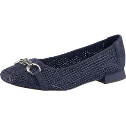 Caprice Damen Ballerina mit Zierspange marine Gr&ouml;&szlig;e 42