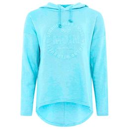 Zwillingsherz Damen Hoodie &raquo;"Moin"&laquo;, Kapuze, Kordelzug, Langarm, maritimer Schriftzug blau S/M