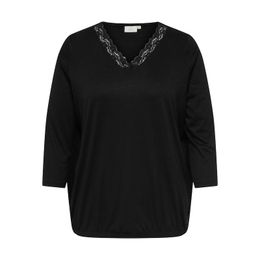 Only Carmakoma Damen Only CARMAKOMA Langarmshirt &raquo;CARJULIA LACE V-NECK 3/4 TOP JRS&laquo; L