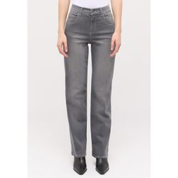 Angels Damen Angels Stretch-Jeans &raquo;LARA&laquo; weite Passform, aus Baumwollmischung, mit Metallrei&szlig;verschluss grau 42, L&auml;nge 30