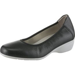 Damen Ballerina mit Keilabsatz schwarz Gr&ouml;&szlig;e 42