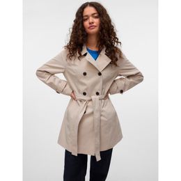 V&eacute;ro Moda Vero Moda Damen Trenchcoat &raquo;VMCHELSEA OLIVIA TRENCHCOAT NOOS&laquo; kurzer 2-Reiher mit abnehmbarem Bindeg&uuml;rtel beige XL