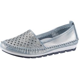 Gemini Damen Slipper mit Leder-Wechselfu&szlig;bett eisblau-meliert Gr&ouml;&szlig;e 40
