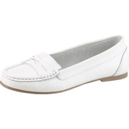 Damen Slipper in Mokassin-Machart wei&szlig; Gr&ouml;&szlig;e 40