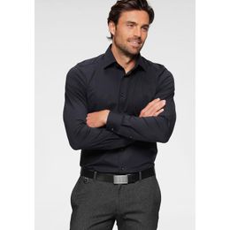 OLYMP Herren OLYMP Langarmhemd &raquo;Luxor 24/Seven modern fit Jerseyshirt&laquo; mit geruchshemmenden Materialeigenschaften blau 45, N-Gr