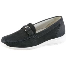 Waldl&auml;ufer Damen Slipper aus Nubukleder nachtblau Gr&ouml;&szlig;e 8