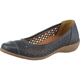 Damen Ballerina mit perforiertem Leder dunkelblau Gr&ouml;&szlig;e 40