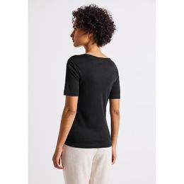 Street One Damen Street One T-Shirt mit Herzausschnitt schwarz 34