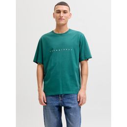 Jack & Jones Jack & Jones Herren Rundhalsshirt &raquo;JJESTAR mit Pigmentprint und Baumwollgef&uuml;hl&laquo; Baumwolle, relaxed fit L