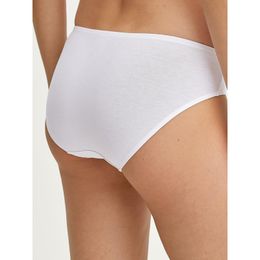 Calida Damen Calida Slip &raquo;Essential Cotton&laquo; atmungsaktiv, weich, Baumwoll-Mix, elastisch, Regluar-Cut wei&szlig; L (48/50)