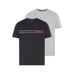 Delmao Herren DELMAO Rundhalsshirt &raquo;Neue Kollektion!&laquo; 2er-Pack, normale Passform, kurzarm, mit Rundhalsausschnitt, bedruckt XL (56/58)