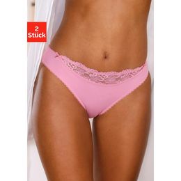 Nuance Damen Slip 2 Stk. mit Spitzeneinsatz vorne pink 36/38, 2 Stk.