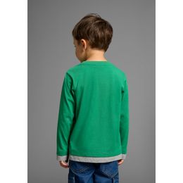 Kidsworld Jungen Kidsworld Langarmshirt &raquo;ACHTUNG AUSGEFUCHST&laquo; Shirt mit coolem Fuchsdruck gr&uuml;n 104/110