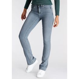 Arizona Damen Bootcut-Jeans &raquo;Ultra Soft&laquo; elastische Passform, ausgestellte Beinform, hohe Leibh&ouml;he blau 52, N-Gr