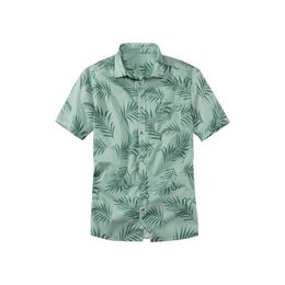 John Devin Herren Hawaiihemd &raquo;Regular fit&laquo; Kurzarm, Freizeithemd mit Palmenprint aus reiner Baumwolle gr&uuml;n XL (43/44), N-Gr