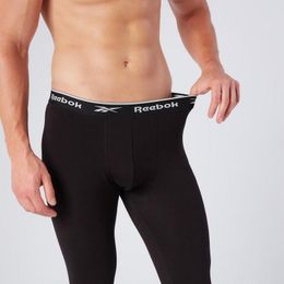 Reebok Herren Lange Unterhose &raquo;JOHNY&laquo; basic, lang, atmungsaktiv, mit Logo, breiter Bund, Baumwollmix schwarz L (6)