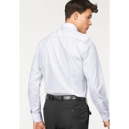 Bruno Banani Herren Langarmhemd &raquo;Slim-fit&laquo; Formbest&auml;ndig durch Elastananteil wei&szlig; 37/38 (S), D-Gr