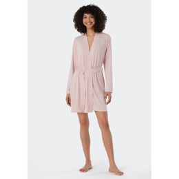 Schiesser Damen Morgenmantel &raquo;"Essentials"&laquo; mit Kimono-Schnittform mit dezentem Glanz rosa XL (42)