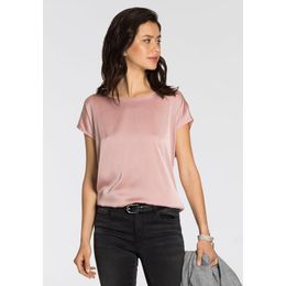 Laura Scott Damen Shirtbluse Oversize, Kurzarm, h&uuml;ftlange Schnittform, Rundhalsausschnitt rosa 42