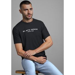 Bruno Banani Herren T-Shirt kurz&auml;rmelig, schmal geschnitten, Rundhalsausschnitt schwarz M (48/50)