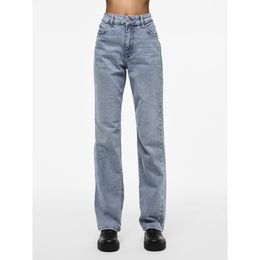Pieces Damen Pieces Straight-Jeans &raquo;PCKELLY HW STRAIGHT JEANS LB302 NOOS&laquo; blau 26, L&auml;nge 30