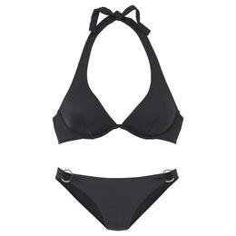 Chiemsee Damen B&uuml;gel-Bikini mit silbernem Zierring schwarz 36, Cup B