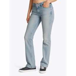 Tommy Jeans Damen Bootcut-Jeans &raquo;Maddie Mid Rise Bootcut&laquo; in hellblauer Waschung blau 34, L&auml;nge 30