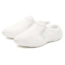 John Devin Damen Sabot &raquo;Clog, Pantolette, Schlappen, Slipper&laquo; mit leichter Sohle, Unisex VEGAN wei&szlig; 44