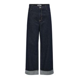 Only ONLHOPE HW WIDE FOLD UP RINSE DNM CRO Jeans blau in W28L32 15347095 Dark Blue Denim RINSE C15 JEANS L32