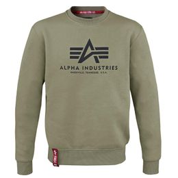 Alpha Industries Basic Sweater oliv, Gr&ouml;&szlig;e L