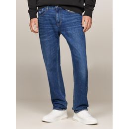 Slim-fit-Jeans Tommy Jeans "Ryan Regular Slim Straight", Herren, Gr. 33, L&auml;nge 34, blau (schwarz denim), Denim/Jeans, Obermaterial: 99% Baumwolle, 1% Elasthan, unifarben, regular fit lang, Jeans Slim-fit-Jeans, Slim‑Straight‑Jeans aus hochwertigem Denim regul&auml;rer Leibh&ouml;he