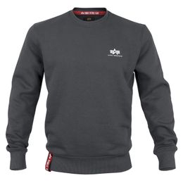 Alpha Industries Basic Sweater Small Logo greyblack, Gr&ouml;&szlig;e M