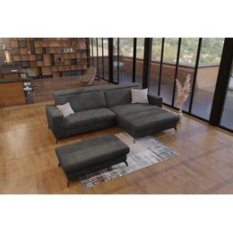 Sit & More Ecksofa SIT & MORE "Bolero L-Form", grau (steel), B:290cm H:88cm T:178cm, 95%Polyester 5%Polyamid, Sofas, Ecksofa