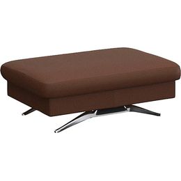 Pouf FLEXLUX "Glow Sitzhocker, Polsterhocker", braun (old chesnut braun), B:95cm H:81cm T:65cm, Leder, Poufs, Pouf, Hocker mit Stauraum, Fu&szlig; Alu