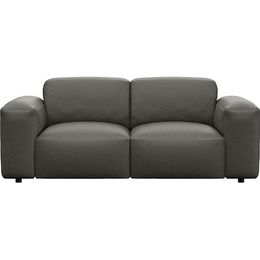 2-Sitzer FLEXLUX "Lucera Sofa, super bequem durch hochwertigen Sitzaufbau mit Kaltschaum", grau (warm mineral grau), B:187cm H:73cm T:102cm, 100% Echteder, Sofas, Designsofa, modern & anschmiegsam