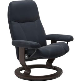 Relaxsessel stressless "Consul", blau (shadow blau paloma), B:72cm H:94cm T:70cm, Leder BATICK: BATICK ist ein leicht korrigiertes, durchgef&auml;rbtes und genarbtes M&ouml;belleder, bei dem die meisten Unebenheiten und Spuren in der Regel entfernt wurden.;Leder PALOMA: PALOMA ist ein durchgef&auml;rbtes Semianilin-M&ouml;belleder mit nat&uuml;rlicher Narbung.;ROHLEDER Stoff Q2 FARON: Ein fester zuverl&auml;ssiger Boucl&eacute; mit e