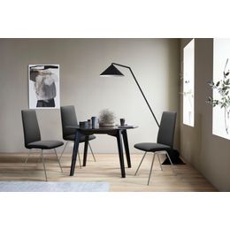 Polsterstuhl stressless "Laurel", grau (charcoal dinamica, schwarz matt), B:57cm H:105cm T:60cm, Microfaser DINAMICA (88% Polyester, 12% Polyurethan), St&uuml;hle, Polsterstuhl, High Back, Gr&ouml;&szlig;e L, mit Beinen aus Stahl in Schwarz matt