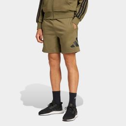 Shorts adidas Sportswear "ESSENTIALS BIG LOGO SINGLE JERSEY", Herren, Gr. S, N-Gr, gr&uuml;n (olive strata, schwarz), Obermaterial: 74% Baumwolle, 26% Polyester, Hosen Shorts