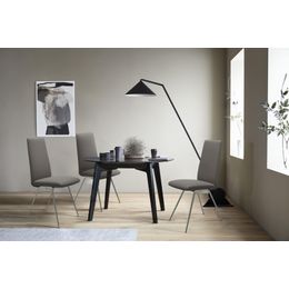 Polsterstuhl stressless "Laurel", grau (metal grau paloma, schwarz matt), B:57cm H:105cm T:60cm, Leder PALOMA: PALOMA ist ein durchgef&auml;rbtes Semianilin-M&ouml;belleder mit nat&uuml;rlicher Narbung., St&uuml;hle, Polsterstuhl, High Back, Gr&ouml;&szlig;e L, mit Beinen aus Stahl in Schwarz matt