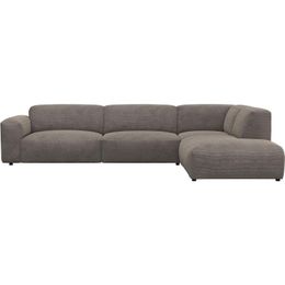 Ecksofa FLEXLUX "Lucera, super bequem durch hochwertigen Sitzaufbau mit Kaltschaum", braun (taupe braun), B:321cm H:73cm T:231cm, 85% Polyester/15%Polyamide, Sofas, Ecksofa, modern & anschmiegsam, L-Form, Designsofa