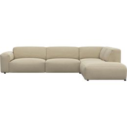 Ecksofa FLEXLUX "Lucera, super bequem durch hochwertigen Sitzaufbau mit Kaltschaum", beige (sandy beige), B:321cm H:73cm T:231cm, 100% Polyester, Sofas, Ecksofa, modern & anschmiegsam, L-Form, Designsofa
