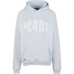 Kapuzenpullover PEQUS "PEQUS PEQUS Mythic Logo Hoodie", Herren, Gr. L, skyblau, 100% Baumwolle, mehrfarbig, oversize, ohne Ausschnitt, Pullover Kapuzenpullover