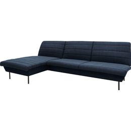 Ecksofa "LOOKS IX L-Form", blau, B:274cm H:92cm T:168cm, 100% Polyester, LOOKS by Wolfgang Joop, Sofas, Ecksofa, Quersteppung, ohne Armlehnen